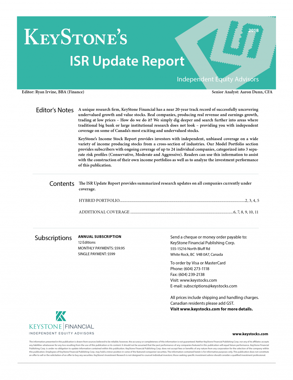 KeyStone's Income Stock Report - ISR Update Report June 2017 - KeyStone ...