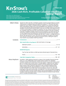 KeyStone’s 2026 Cash Rich, Profitable Canadian Small-Cap Special Report ...